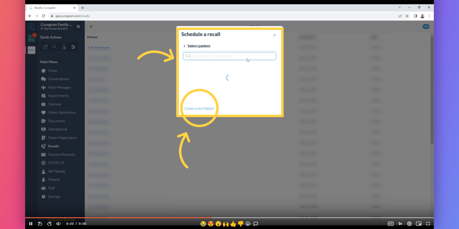 Schedule Manual Recall