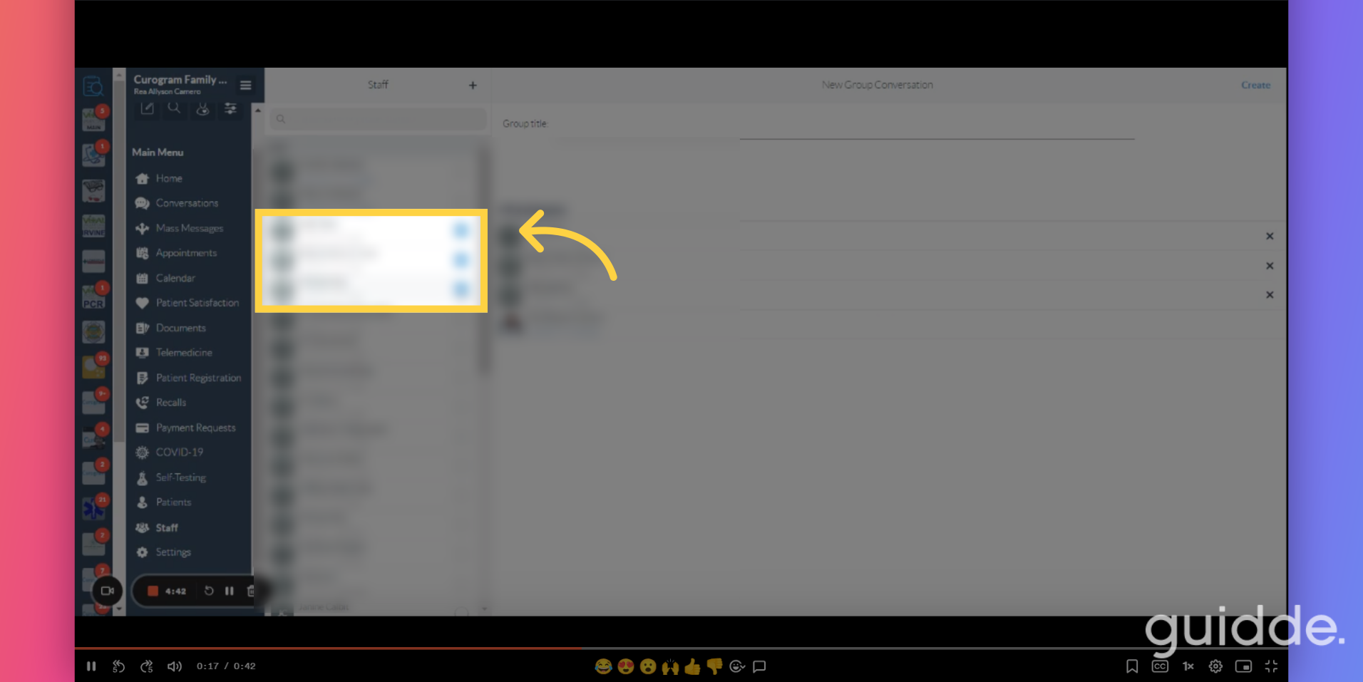 Create a Group Chat with Staff