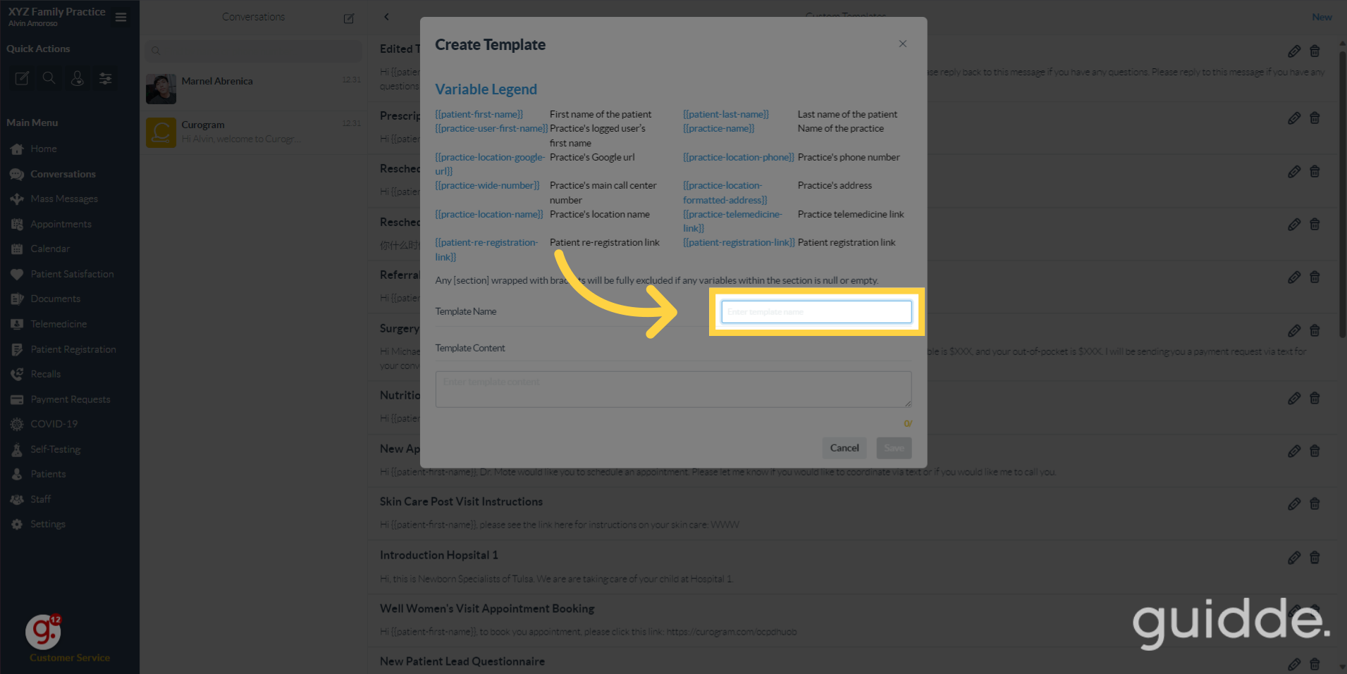 Create a Custom Message Template