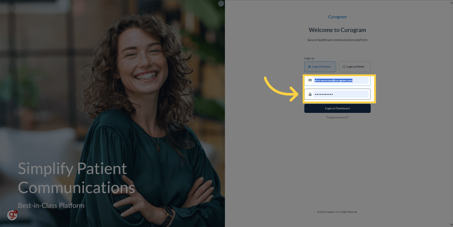 Login to Curogram App