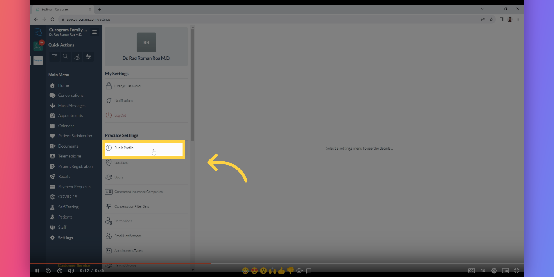 Change/Update Practice Wide Number