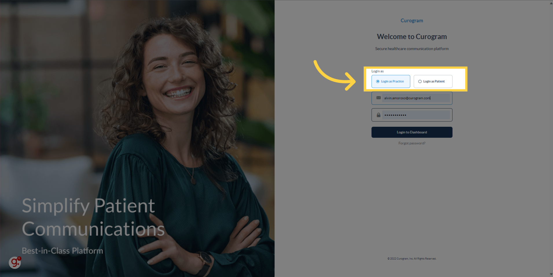 Login to Curogram App