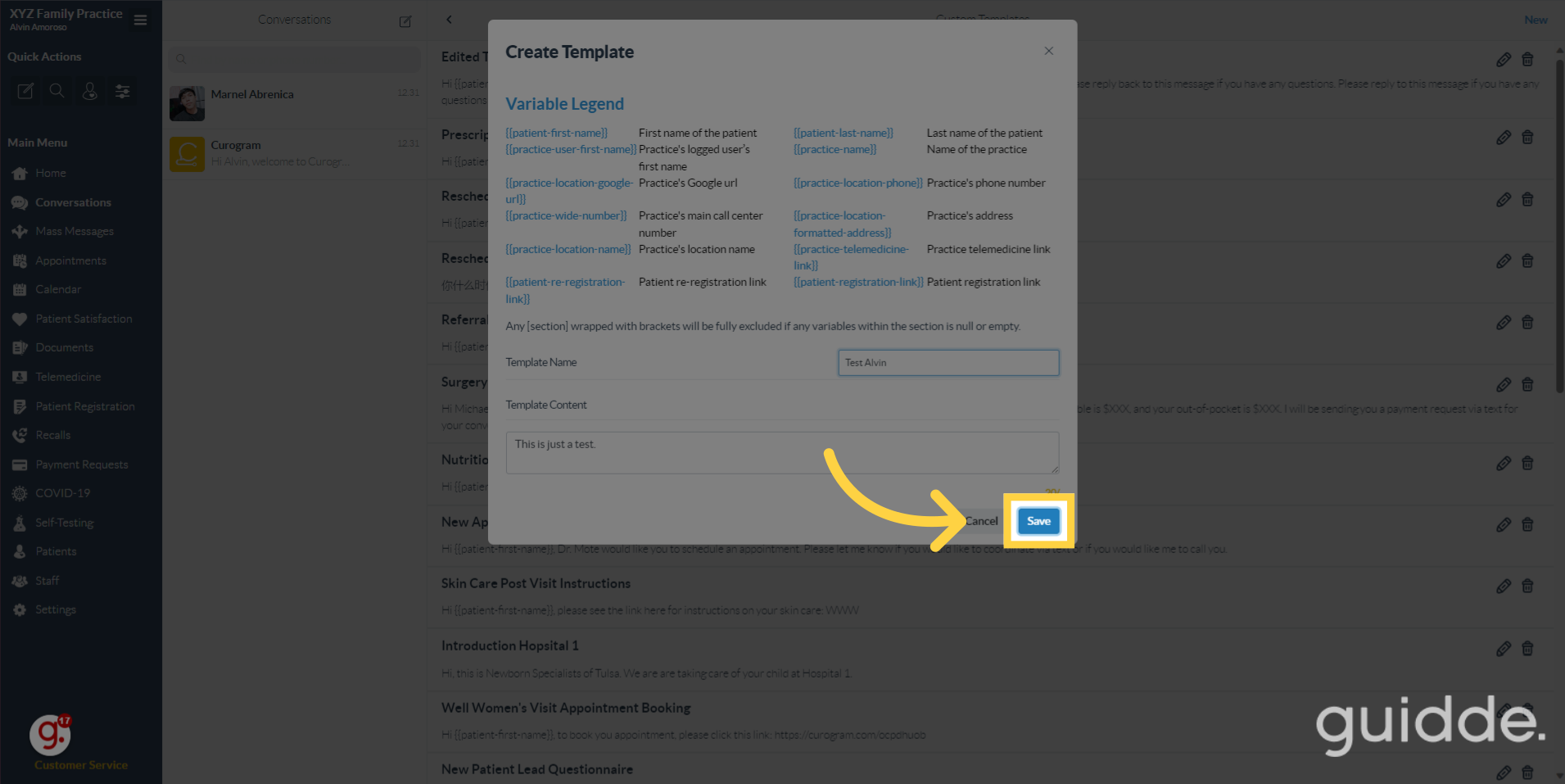 Create a Custom Message Template