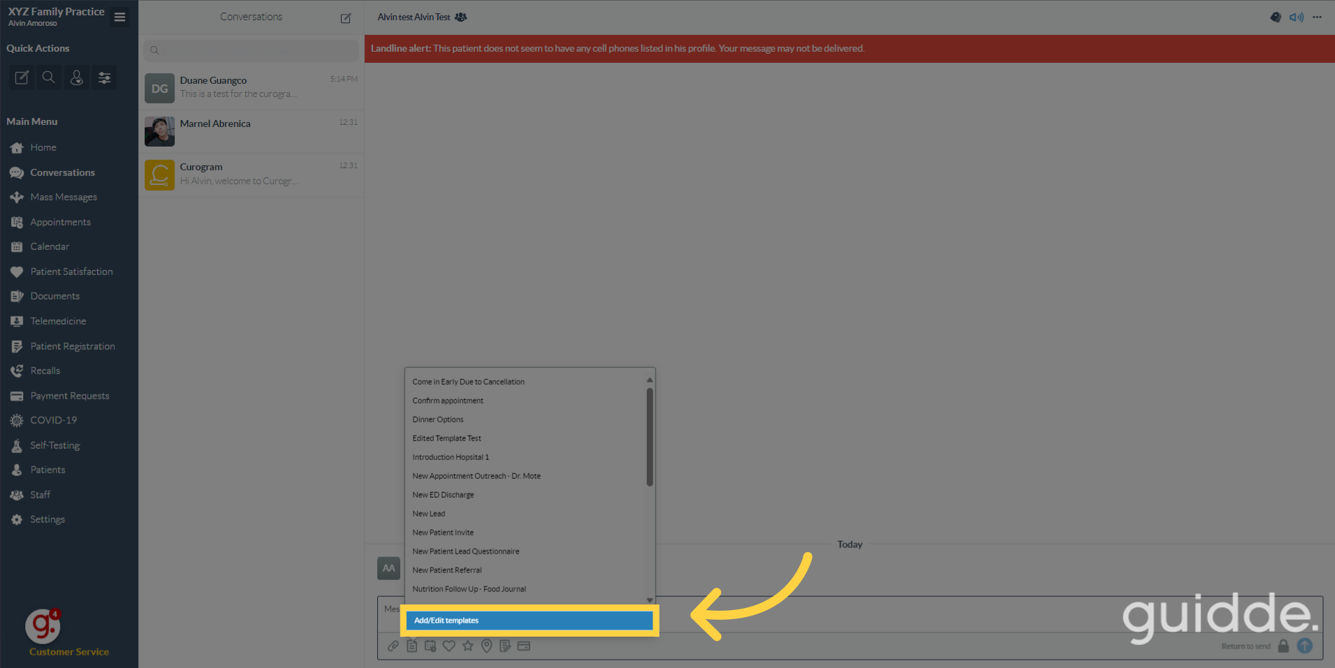 Edit Message Templates