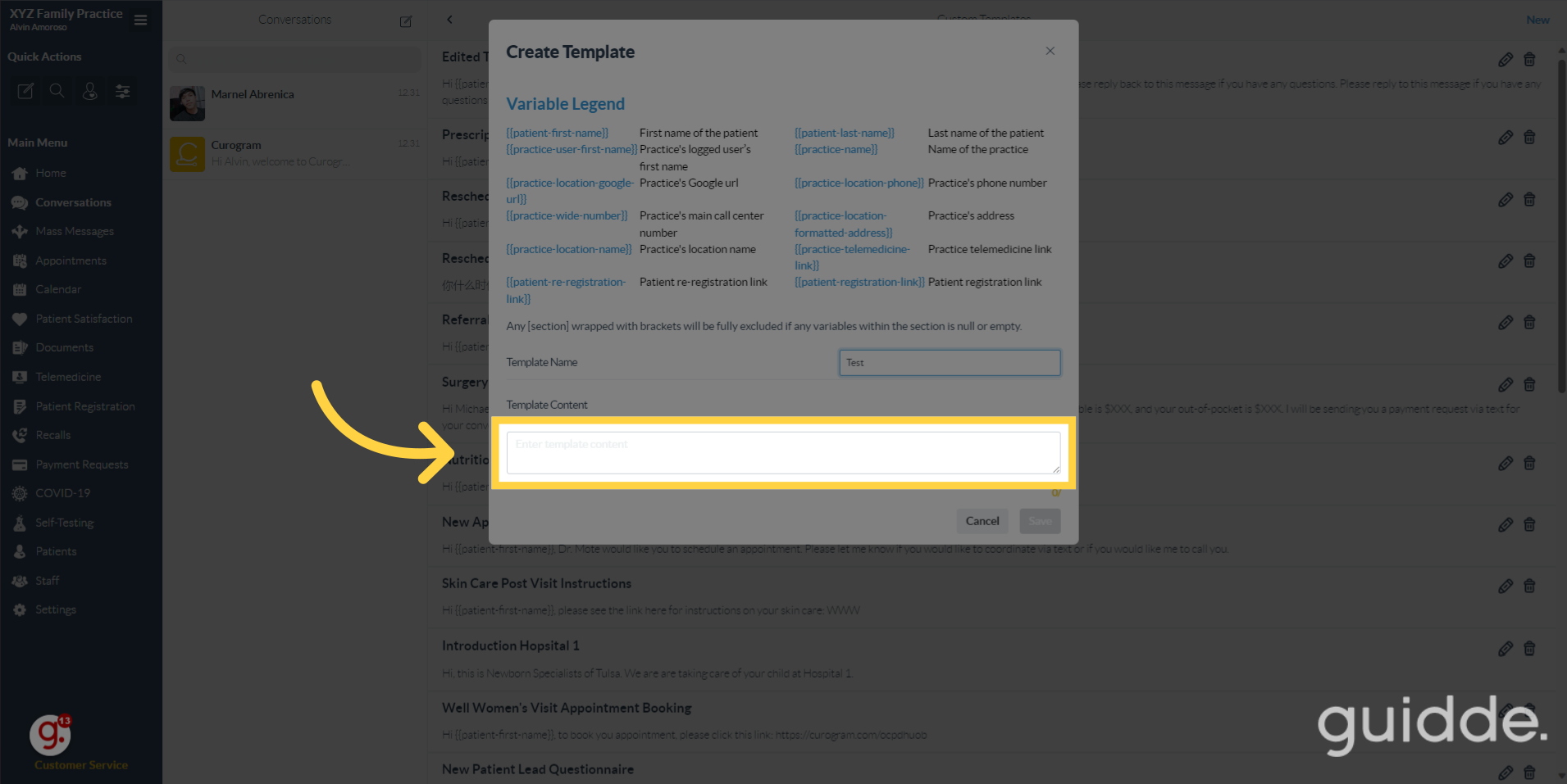 Create a Custom Message Template