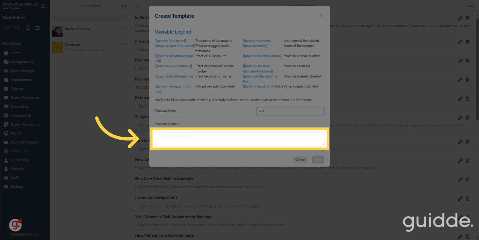 Create a Custom Message Template