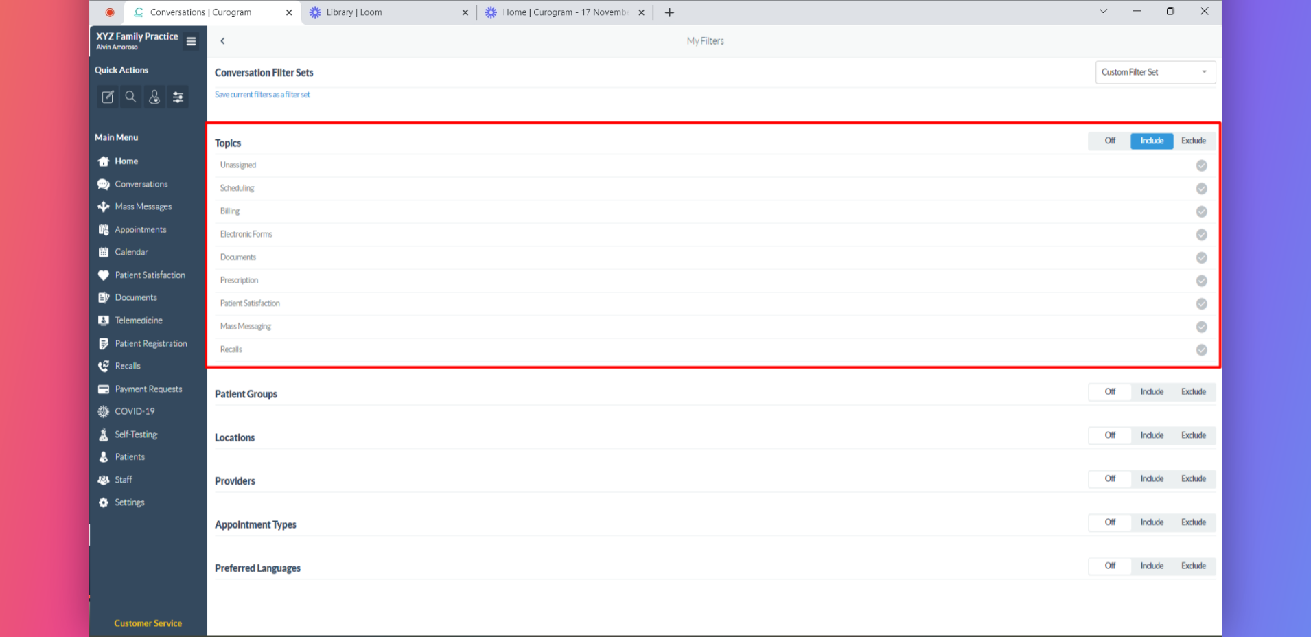 Conversation Tags & Custom Filter Sets